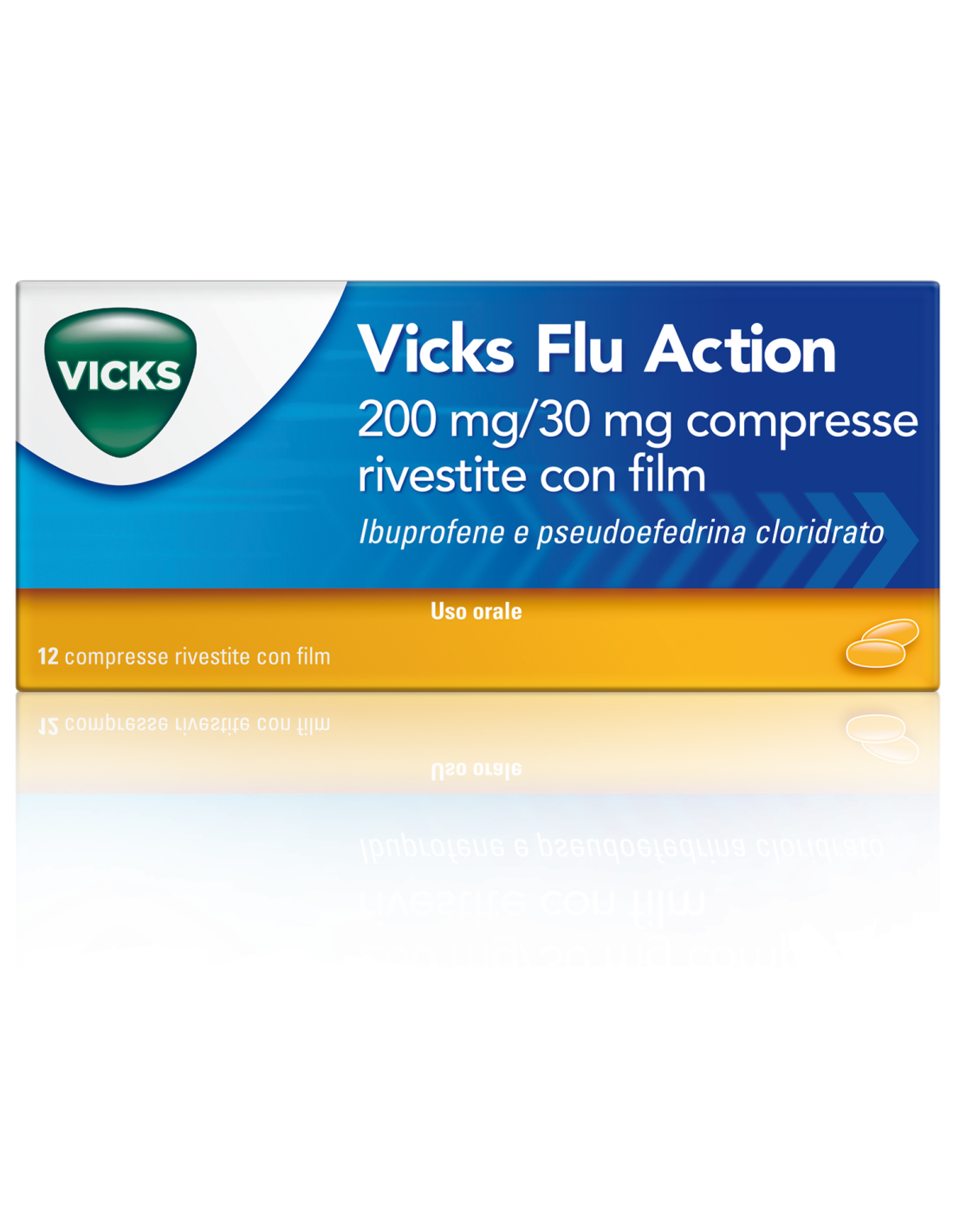 VICKS FLU ACTION 12CPR200+30MG